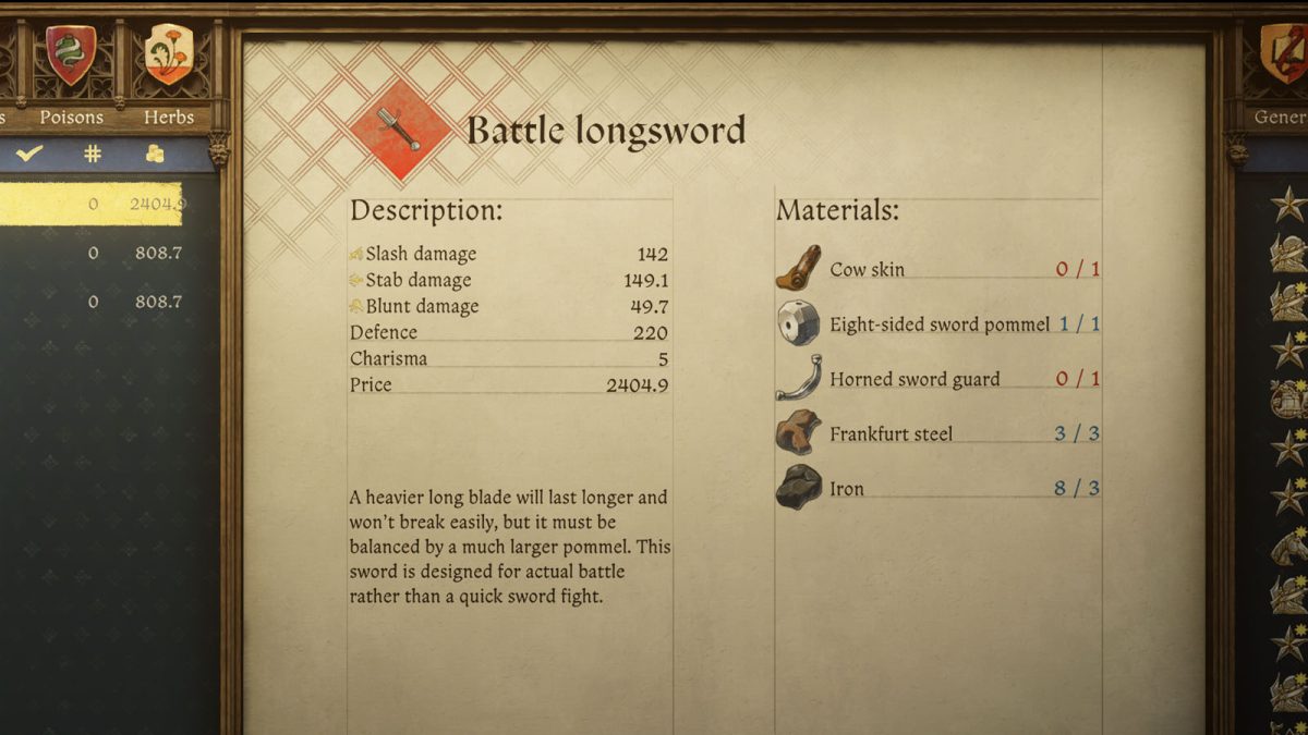 Kingdom Come Deliverance 2: All Blacksmithing Recipes List (How to Get ...