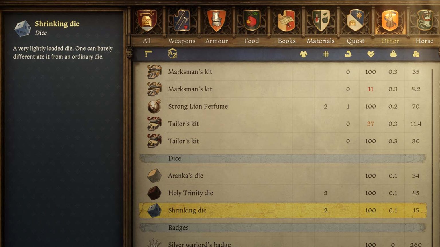 Kingdom Come Deliverance 2: All Dice List (Probabilities, Locations ...