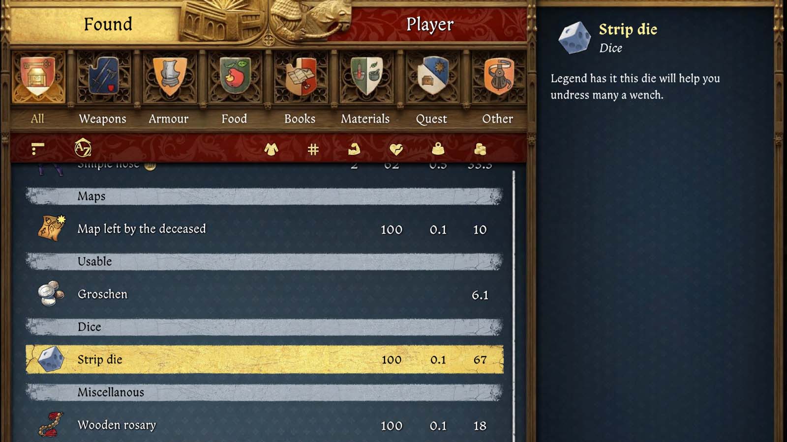 Kingdom Come Deliverance 2: All Dice List (Probabilities, Locations ...
