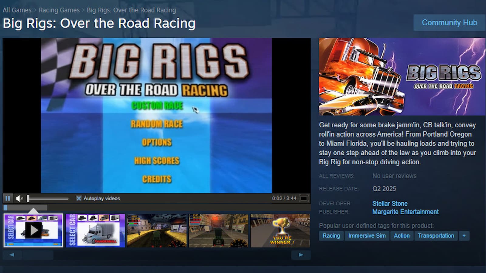 Big Rigs Steam Listing Likely Fake — Raider King